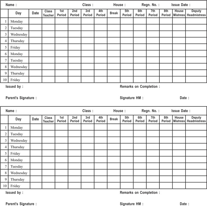 Behavioural Card (BC) - The BGES School (ICSE)